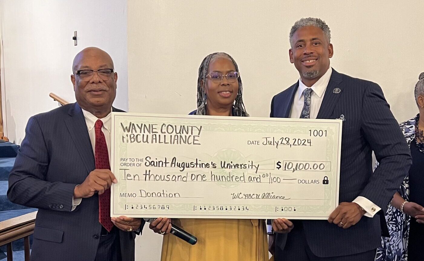 “We believe in SAU & your leadership.” SAU Receives $10K Donation from Wayne County HBCU ...